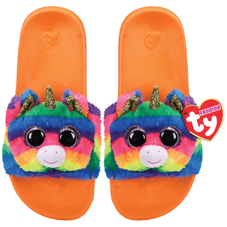 Gemma Rainbow Unicorn Slides Slip ons – Funtime Toys and Gifts